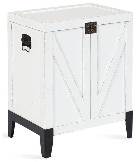 Rustic Farmhouse Side Table Trunk Storage Design With Patterned Front White Farmhouse Side