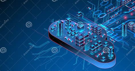 Cloud Computing Concept Abstract Connection Technology Background Stock Vector Illustration