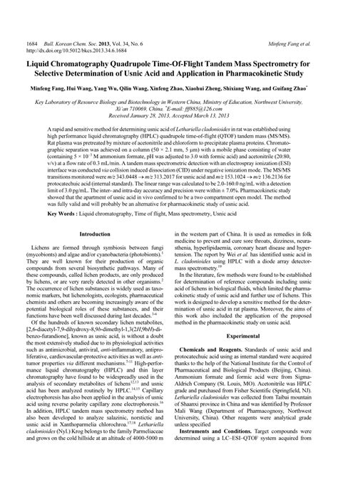 Pdf Liquid Chromatography Quadrupole Time Of Flight Tandem Mass Spectrometry For Selective