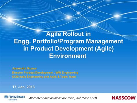 Nasscom Agile Methodology Pitneybowe Jai Pptx