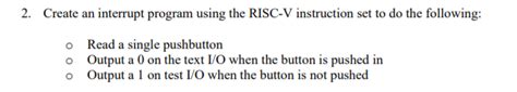2 create an interrupt program using the risc v