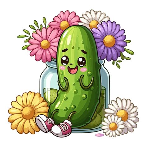 Cute Pickle Vector Cartoon Illustration Premium Ai Generated Vector