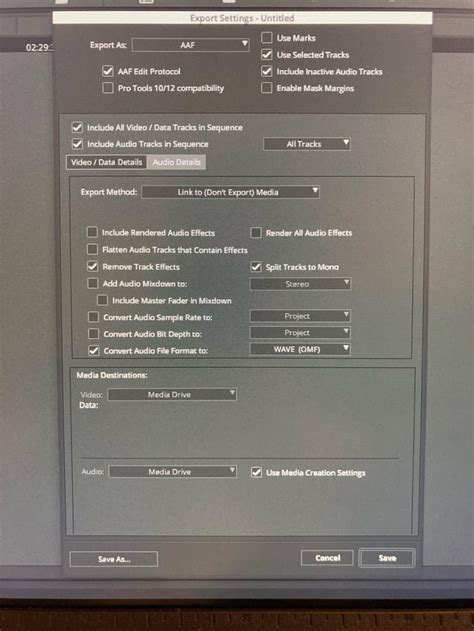 Please Help Any Aaf Export Settings Would Be Hugely Appreciated Trying To Migrate Avid