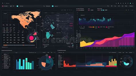 Global Data Visualization Dashboard Displays Complex Information Stock