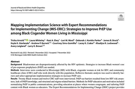 Mapping Implementation Science With Expert Recommendations For