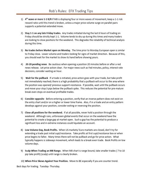 Fx Rules Pdf Technical Analysis Investing