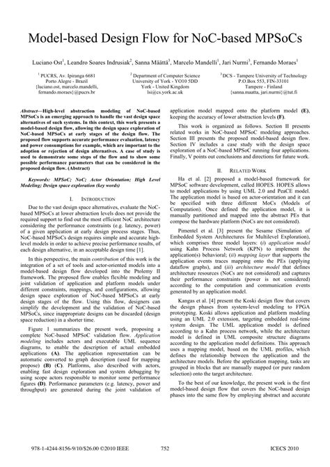 pdf model based design flow for noc based mpsocs