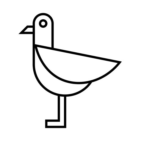 Seagull Icon Sign Symbol In Line Style 27686434 Vector Art At Vecteezy