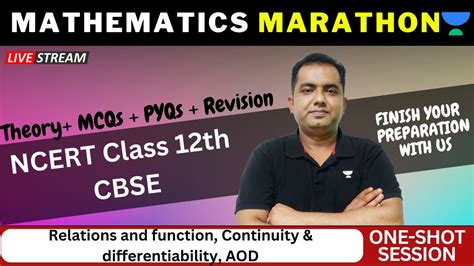 Mathematics Marathon One Shot Class 12 Cbse Boards Ajay Singh Sir Youtube