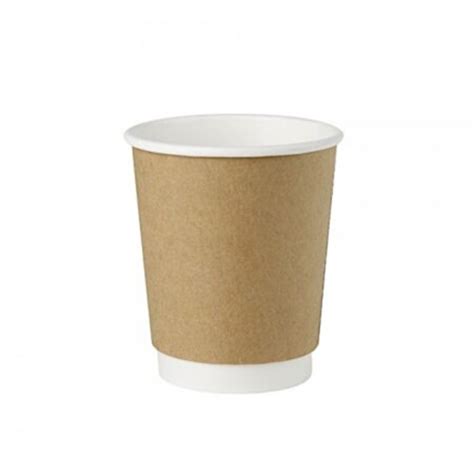 Double Wall Paper Cup Brown Paper Industrial Use Plain Pattern Design For Enhanced Beverage
