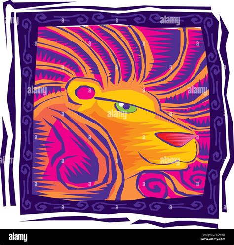 Abstract Illustration Of Leo Zodiac Sign Clipart Of Fiesta Sytle