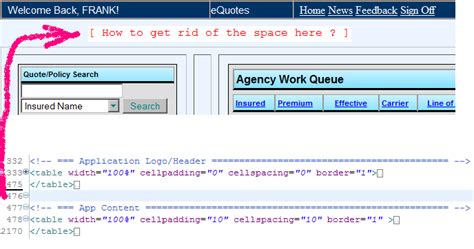 Css How To Get Rid Of Extra Space Between Html Tables Stack Overflow