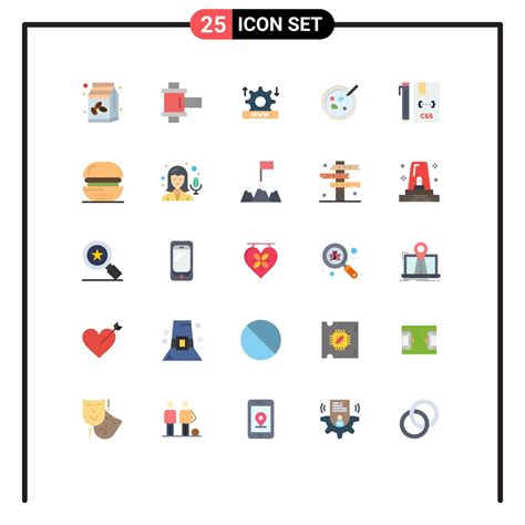 Stock Vector Icon Pack Of 25 Line Signs And Symbols For Css Code