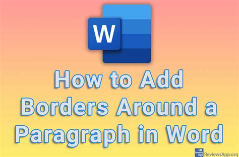 How To Insert Border On Paragraph In Word Design Talk