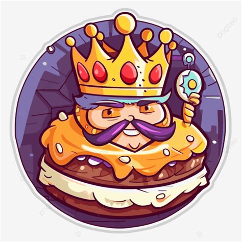 아바타 아이콘 벡터 만화 왕 아이스크림 W 왕관 벡터 일러스트 클립 아트 고립 된 만화 킹 케이크와 스티커 디자인 Png 일러스트 및 벡터 에 대한 무료 다운로드