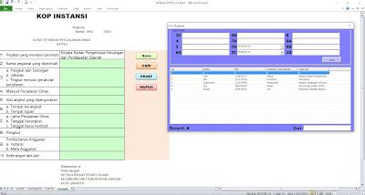 Praktis Cepat Membuat SPPD Dengan Aplikasi Excel Ini Aplikasi Surat Tugas Berbasis Excel