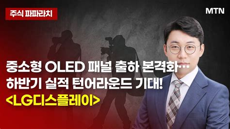 허반석의 주식파파라치 중소형 Oled 패널 출하 본격화하반기 실적 턴어라운드 기대 Lg디스플레이 머니투데이방송