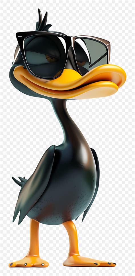 Daffy Duck Cool Duck Wearing Sunglasses In Cartoon Style Png