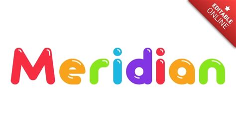 Meridian Детский многоцветный шрифт Генератор текстовых эффектов