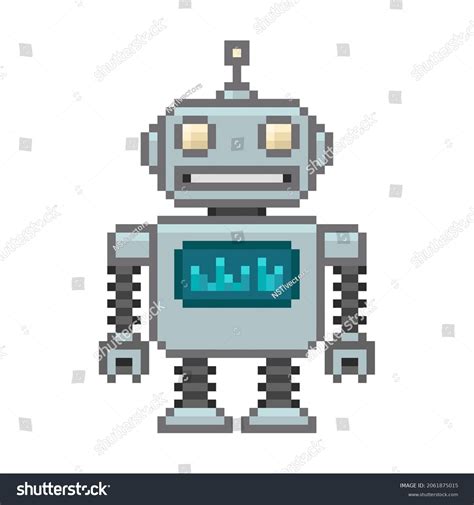 픽셀 아트 만화 로봇 또는 8비트 스톡 벡터로열티 프리 2061875015 Shutterstock