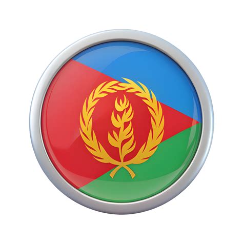 3d Eritrea Flag Icon In A Circle Shape For Creative Graphic Design