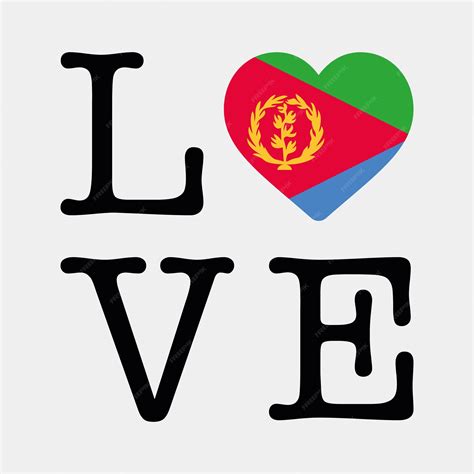 Premium Vector I Love Eritrea Flag Heart Icon Vector Illustration