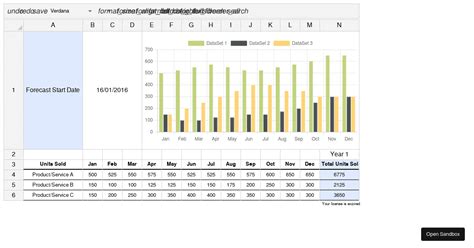 Spreadsheet With Charts Using React And JSS Forked Codesandbox