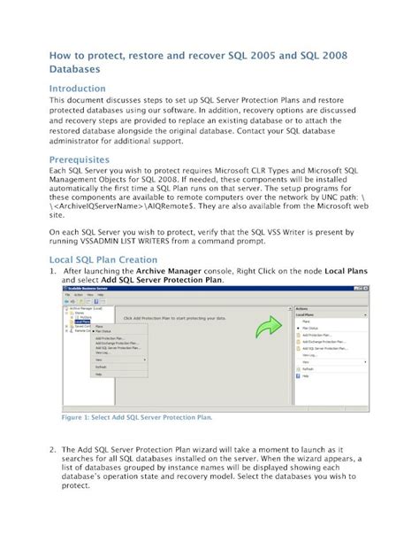 Pdf How To Protect And Recover Sql · Figure 1 Select Add Sql Server Protection Plan 2 The