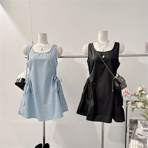 이프유마인 Y2k하이틴유니크 여름 베이비돌 리본 카고 포켓 스트링 아노락 바람막이 오버핏 슬림핏 라운드넥 레이어드 이너 무지 A라인 플레어 슬립 뷔스티에 나시