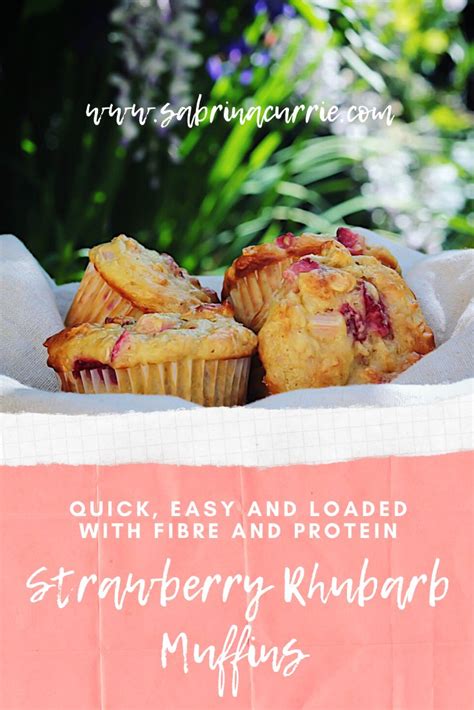 Quick Easy Healthy Strawberry Rhubarb Oatmeal Greek Yogurt Muffins
