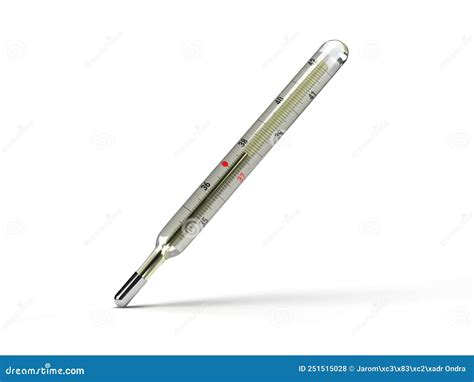 Mercury Thermometer With Temperature Scale Simple Icon Of Thermometre
