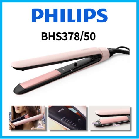 PHILIPS BHS378/50 Kerashine besi pelurus datar Keratin lapisan Ion ...