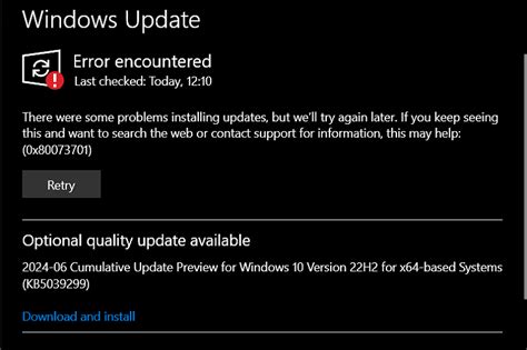 Update Kb5039211 Fails With Error 0x80073701 Windows 10 Forums
