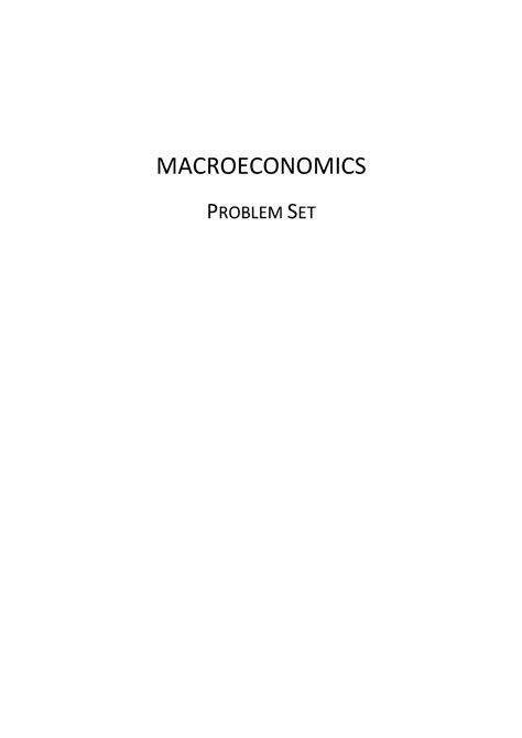Macro Exercises MACROECONOMICS PROBLEM SET PROBLEM SET GDP And Inflation PROBLEM In An