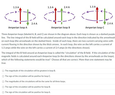 Solved Three Amperian Loops Labeled A B And C Are Shown