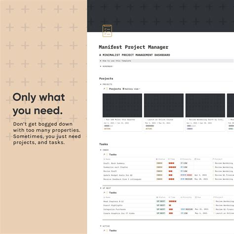 Notion Minimal Project Manager Project Management Dashboard Project Management Project