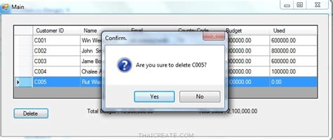 Windows Form ตอนที่ 6 Delete Data Linq Entity Framework