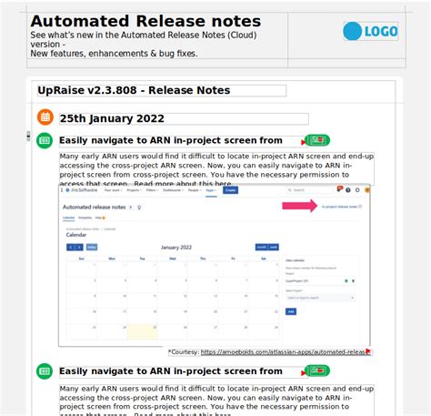 Confluence Release Notes Template