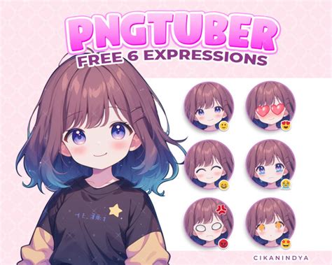 Brown Tosca Hair Png Tuber Girl 12 Poses Streaming Avatar Etsy