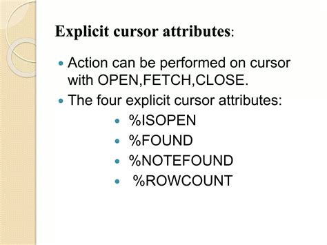 Oracel Cursor And Exceptions Pptx
