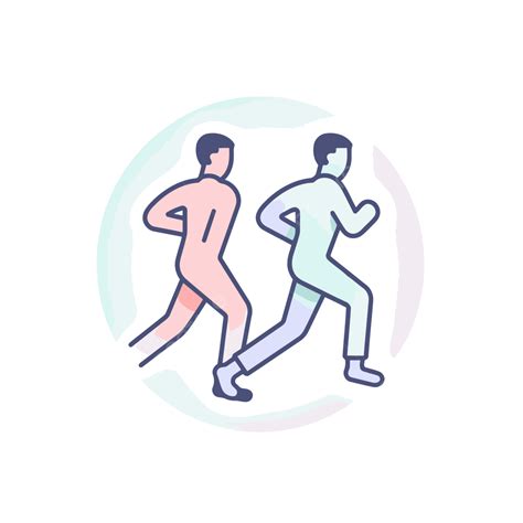 Running Icon Vector Two Men Running In Circles Active Lineal Icon Png And Vector With