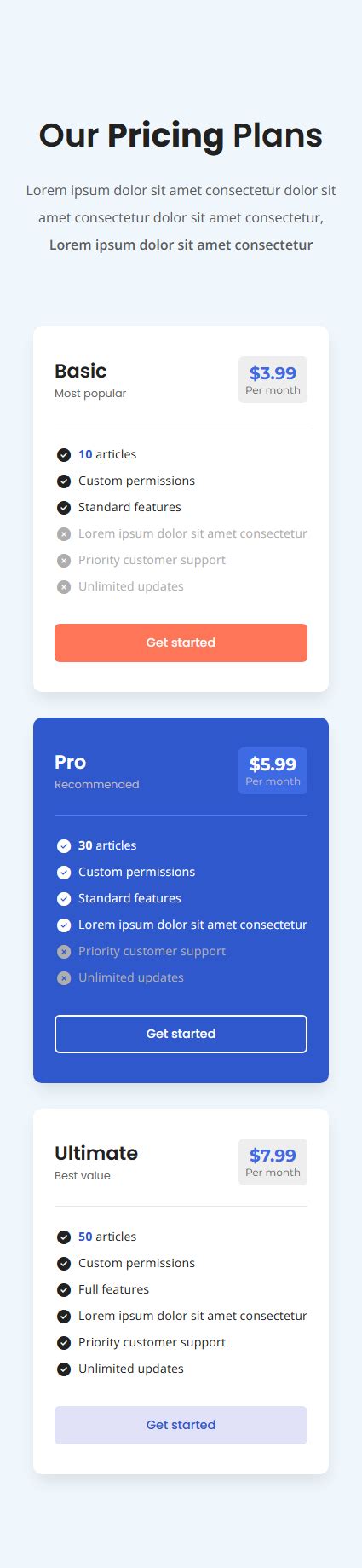 Beautiful Modern And Responsive Pricing Plans HTML CSS Template By IC DEV TEMPLATES