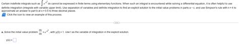 Solved Certain Indefinite Integrals Such As S Dx Cannot Be