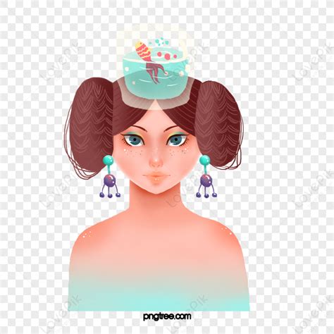 12 개의 별자리 일러스트 물병 자리 여성 캐릭터분홍입술 Png 일러스트 무료 다운로드 Lovepik