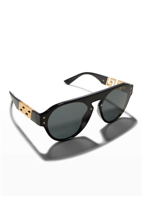 Versace Mens Greca Rectangle Sunglasses Neiman Marcus