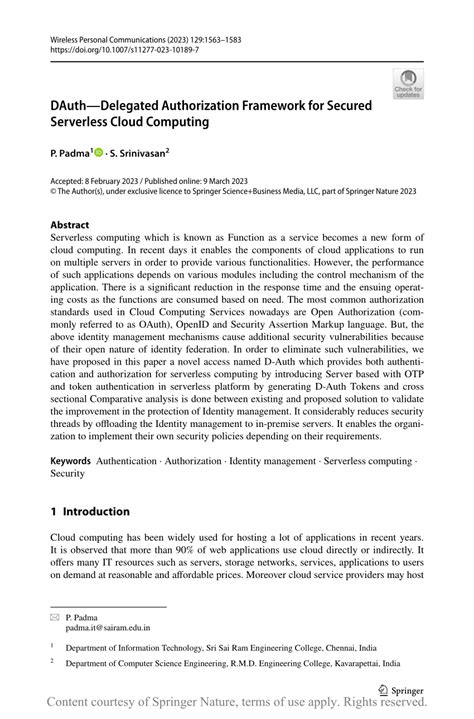 DAuthDelegated Authorization Framework For Secured Serverless Cloud Computing