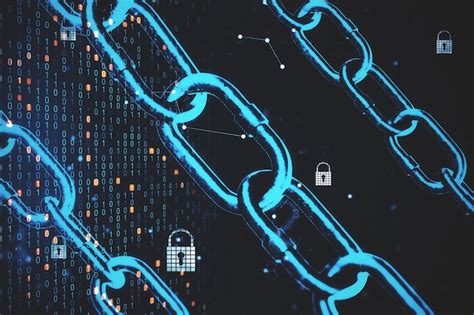 Premium Photo Innovative Ecommerce Blockchain Concept With Digital Chain On Dark Background