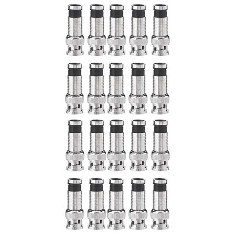 20 Pcs Bnc Compression Connector For Coax Rg59 Cable Cctv Cameras