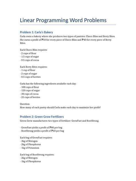 Linearprogrammingproblemsupdated Pdf