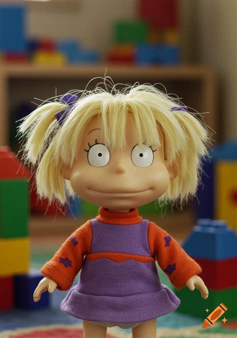 A Blonde Doll Resembling Cynthia From Rugrats Wearing An Orange And